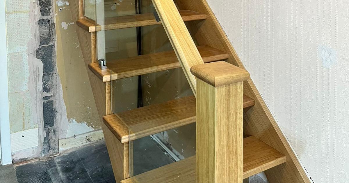 New Solid Oak Staircase Installation With Cut Stringer | The Stair Shop