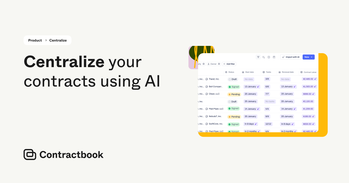 Centralize with AI - Contractbook