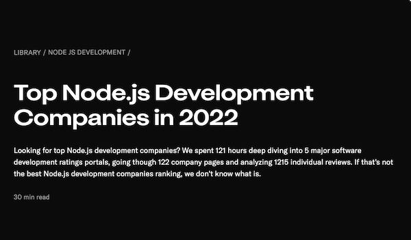 10+ Top Node.js Development Companies in 2025