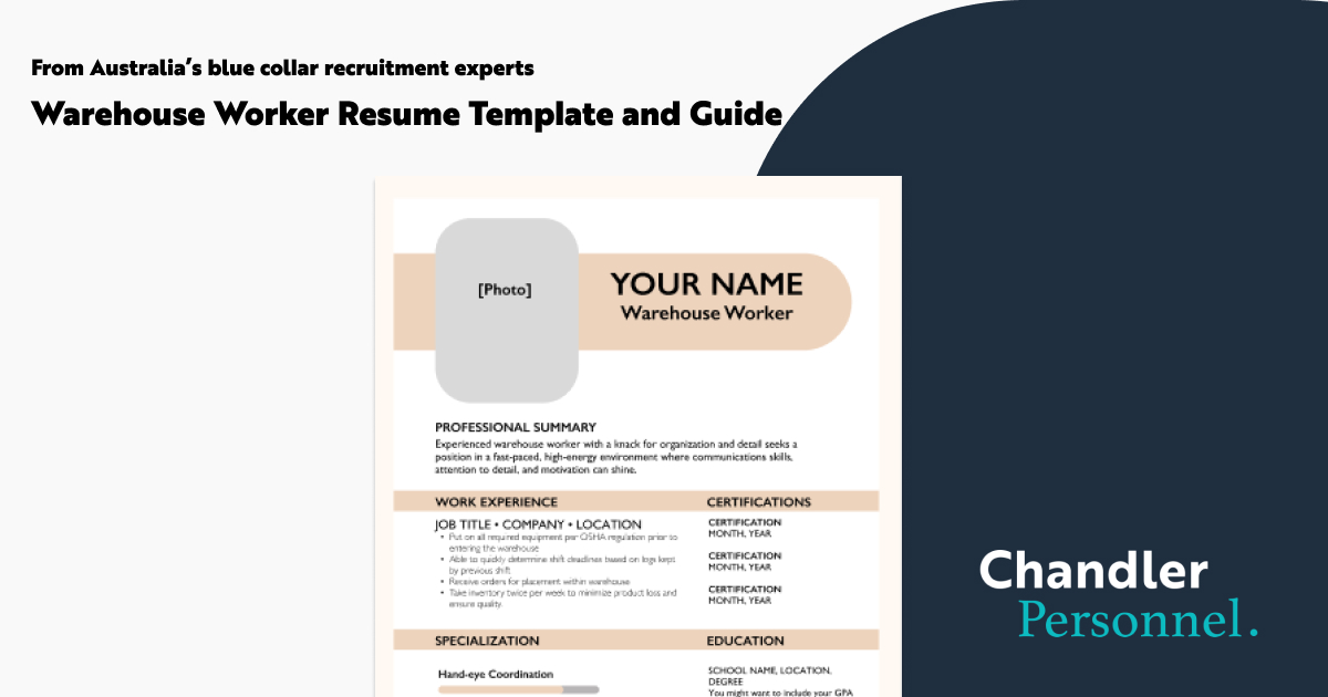 Warehouse Worker Resume Template and Guide