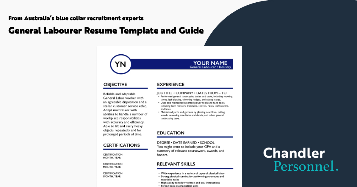 General Labourer Resume Template and Guide