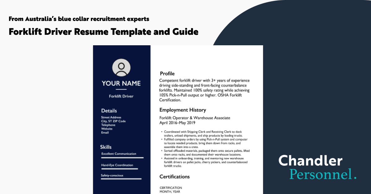 Forklift Driver Resume Template and Guide