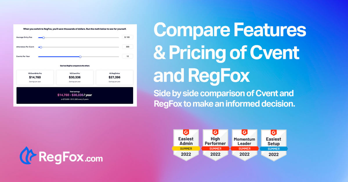 Regfox vs Cvent Pricing & Features | Cvent Alternative