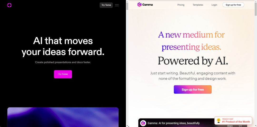 Tome vs. Gamma: In-depth comparison, pricing, and recommendations - Plus