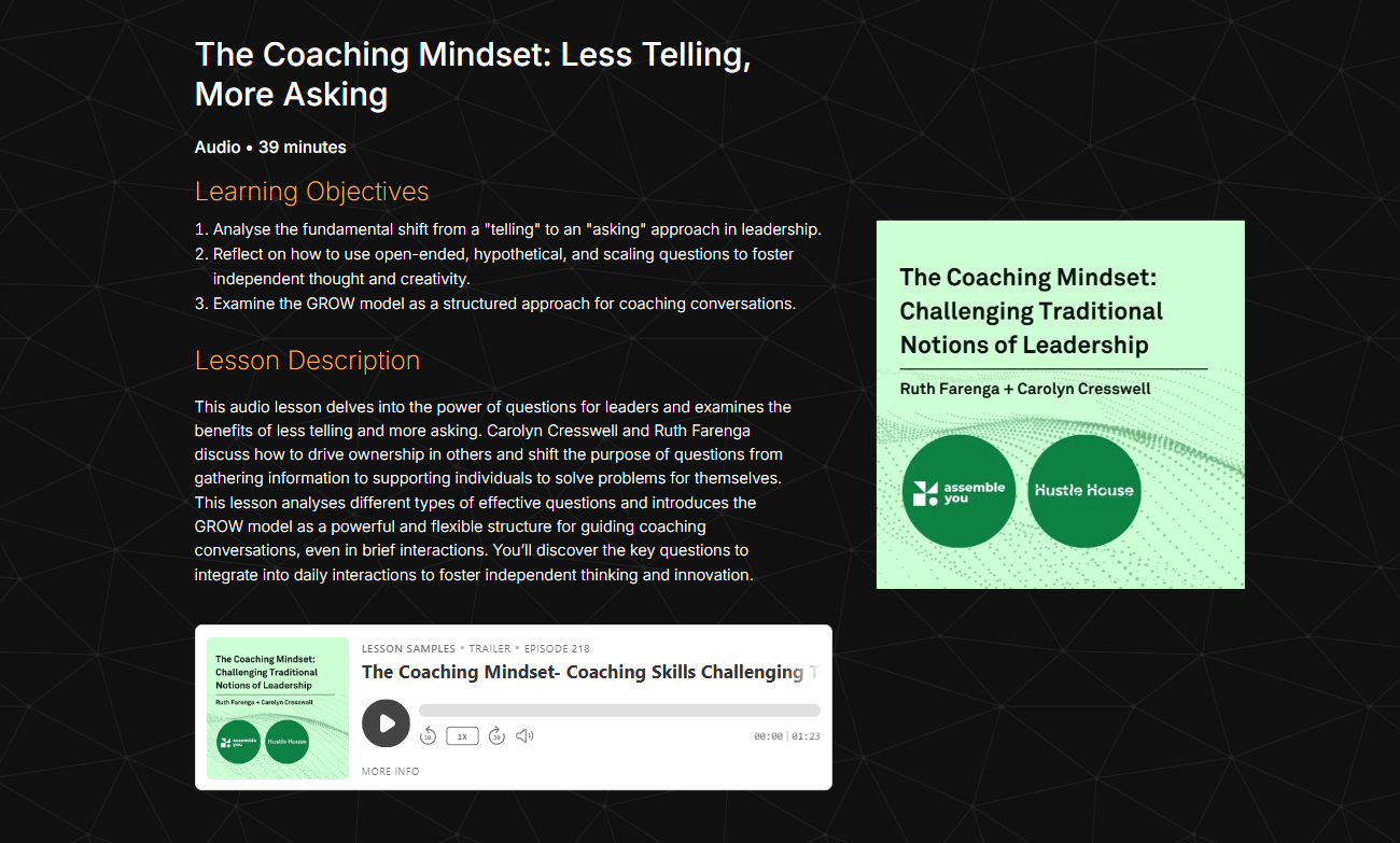 The Coaching Mindset: Less Telling, More Asking