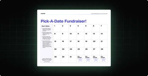Teamfi | 100% Free Digital Calendar Pick a Date Fundraiser