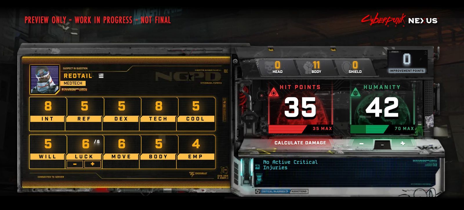 Cyberpunk RED Character Tools Preview - Demiplane