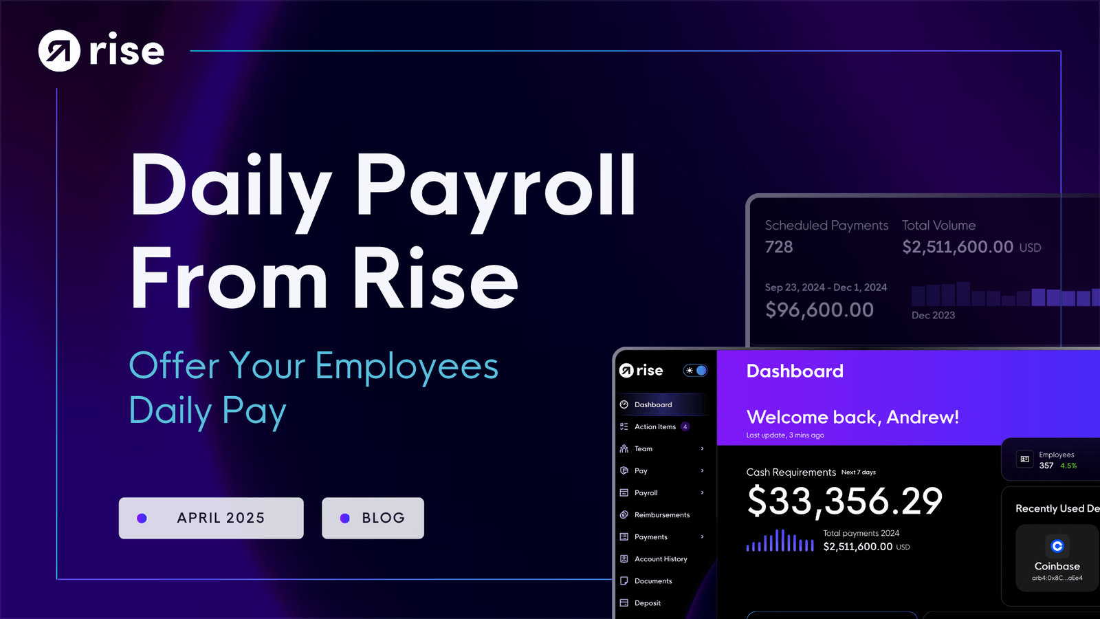 Rise | Daily Payroll from Rise - Offer Your Employees Daily Pay
