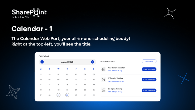 Calendar 01 - Events Calendar with Outlook Sync | SharePoint Designs Store