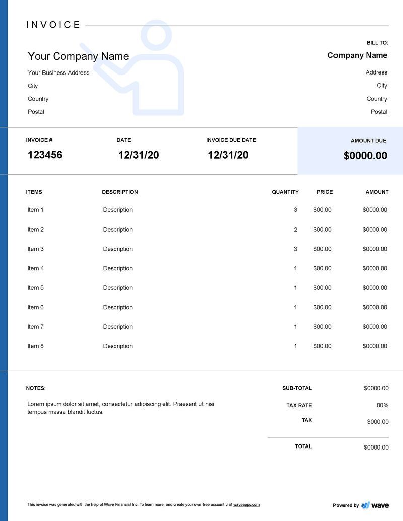Teaching Invoice Template - Free Download