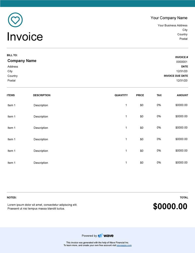Non-Profit Invoice Template - Free Download