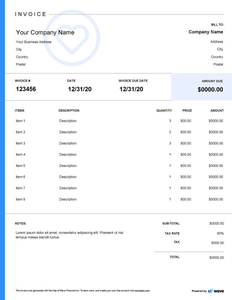 Non-Profit Invoice Template - Free Download