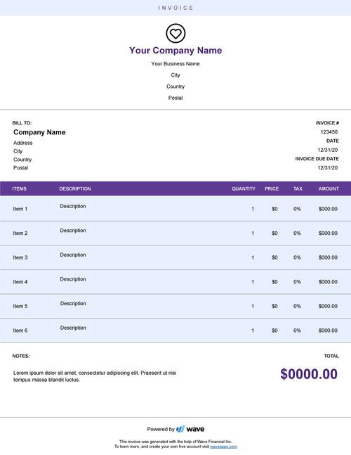 Non-Profit Invoice Template - Free Download