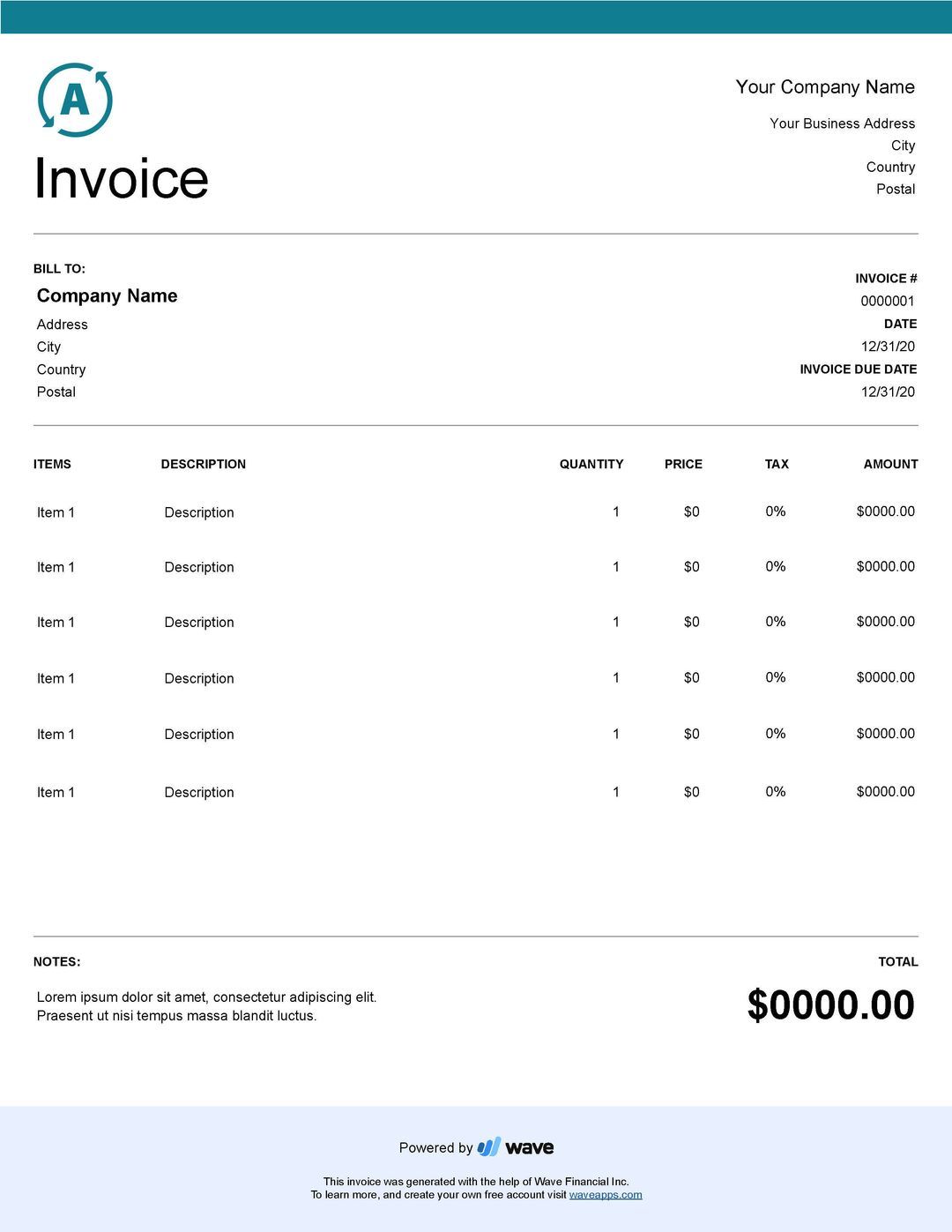Translation Invoice Template - Free Download