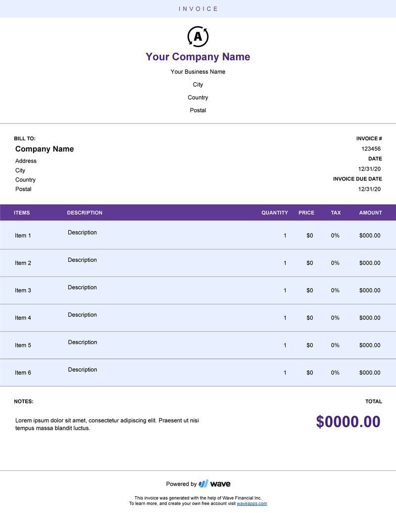 Translation Invoice Template - Free Download
