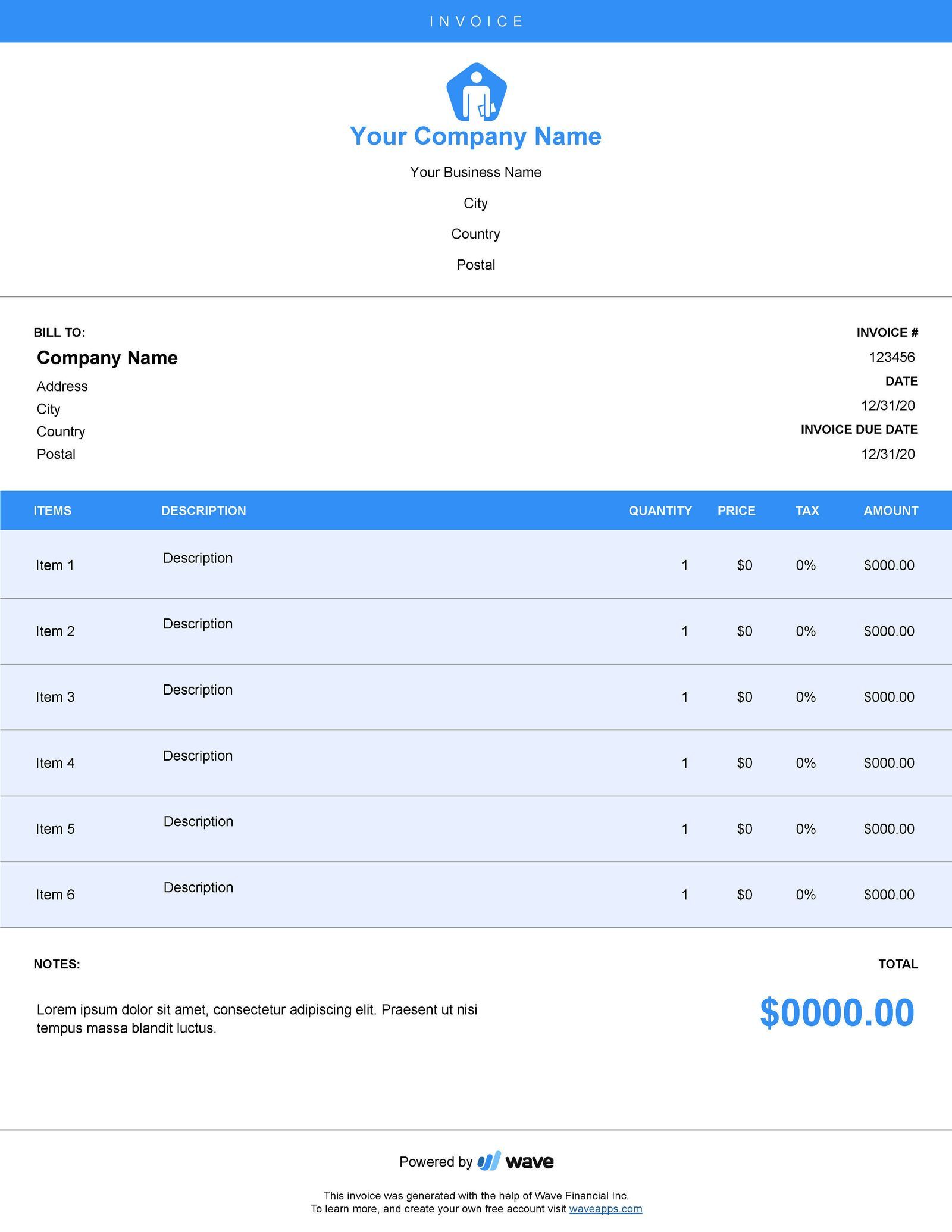 Professional Invoice Template - Free Download