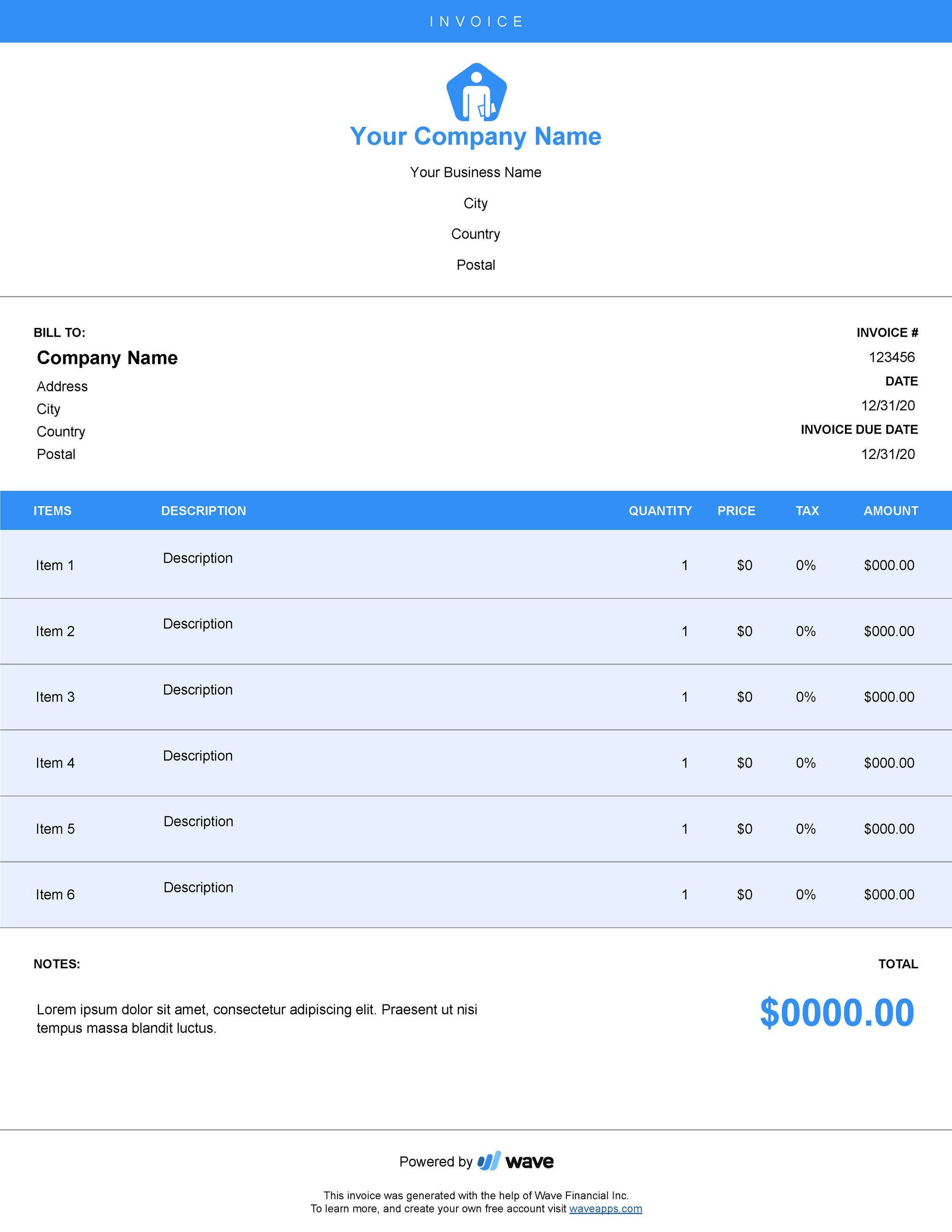 Professional Invoice Template - Free Download