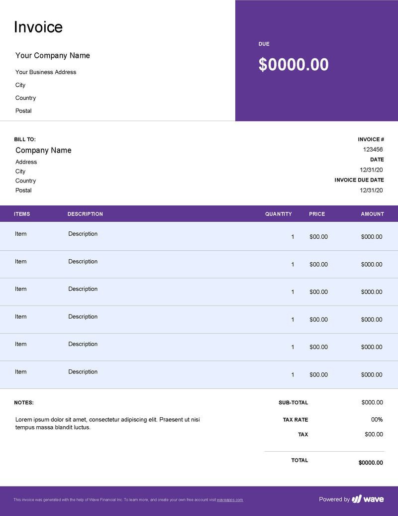 Moving Company Invoice Template - Free Download
