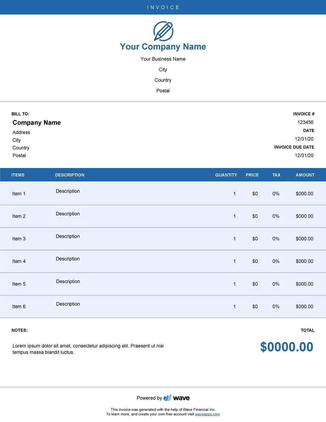 Logo Design Invoice Template - Free Download