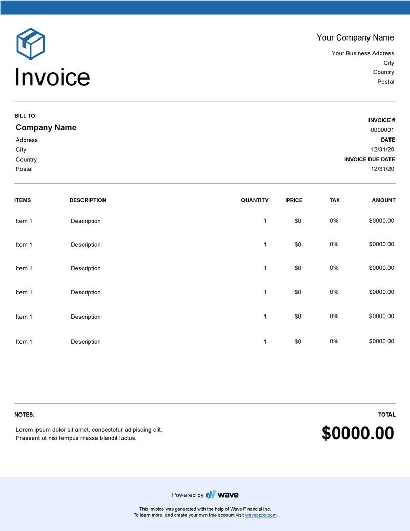 Moving Company Invoice Template - Free Download
