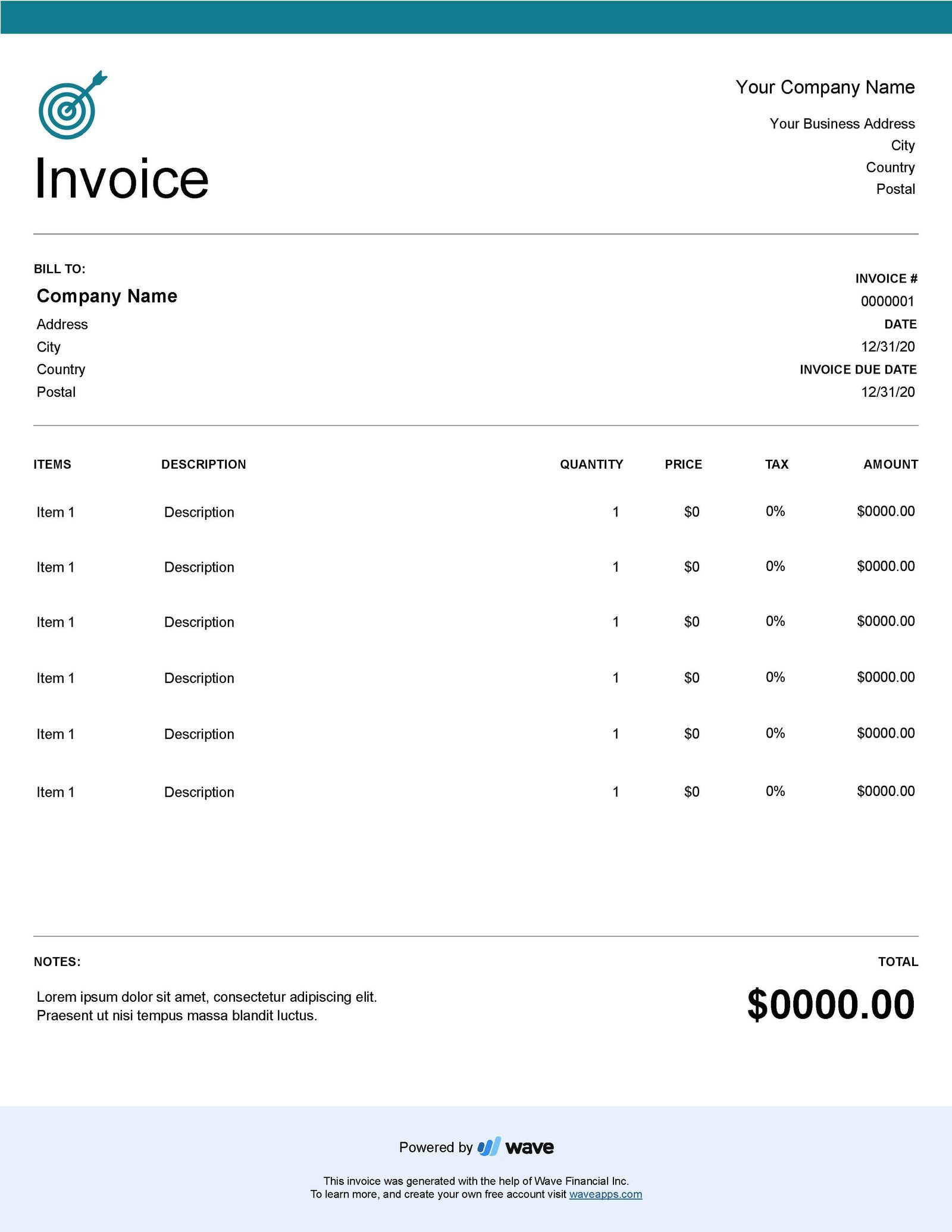 Marketing Invoice Template - Free Download