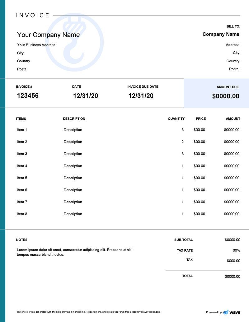 Towing Invoice Template - Free Download