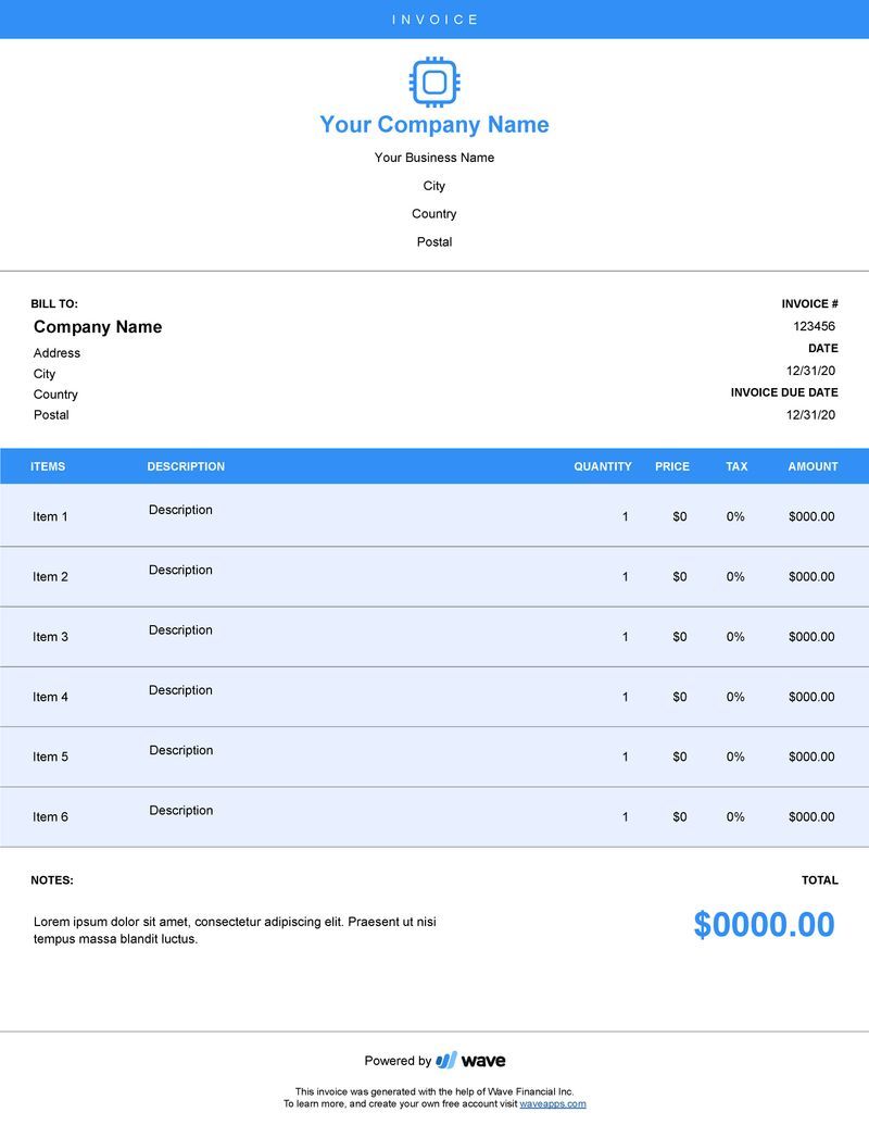 Software Development Invoice Template - Free Download