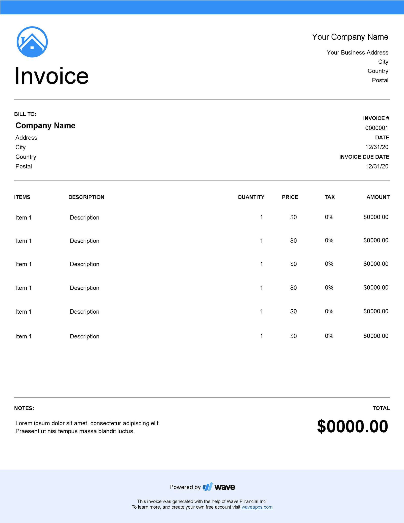 Roofing Invoice Template - Free Download
