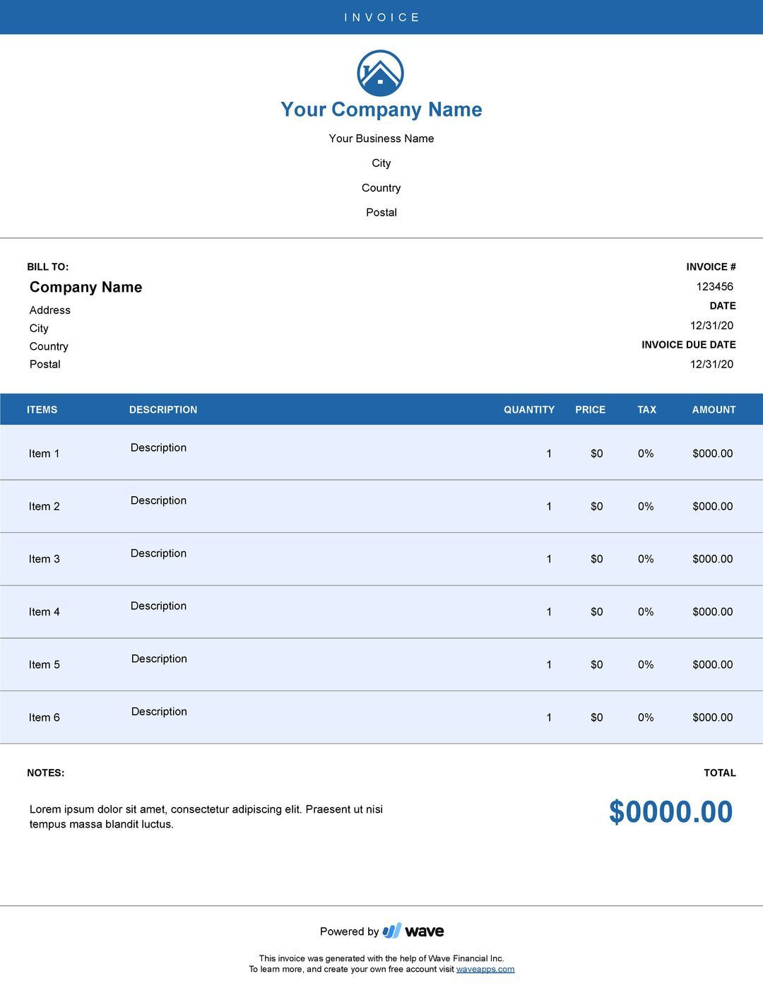 Roofing Invoice Template - Free Download