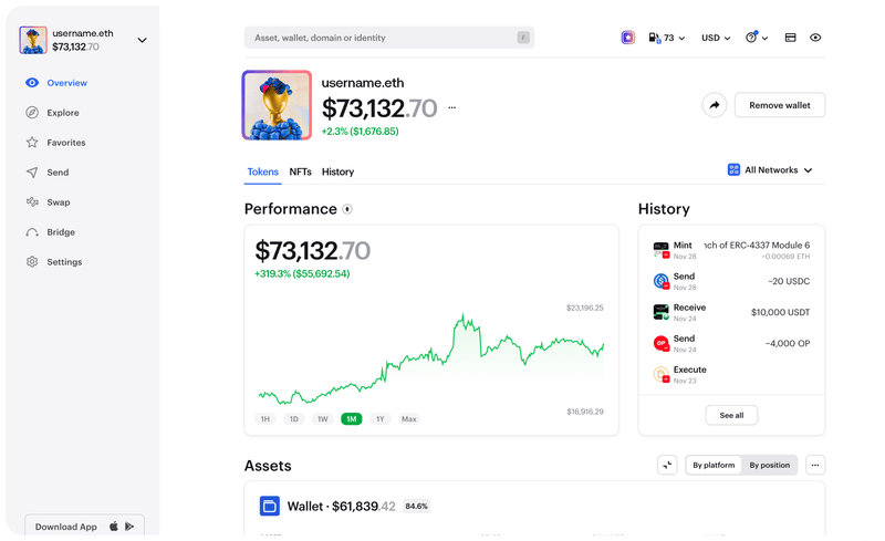 Crypto Wallet Tracker & Portfolio Tracking | Zerion