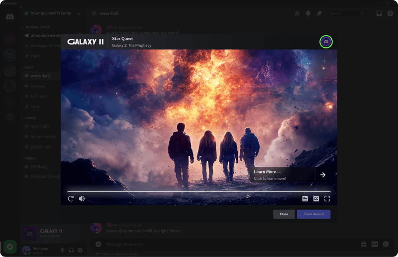 Discord Quests - Premium Video Ads