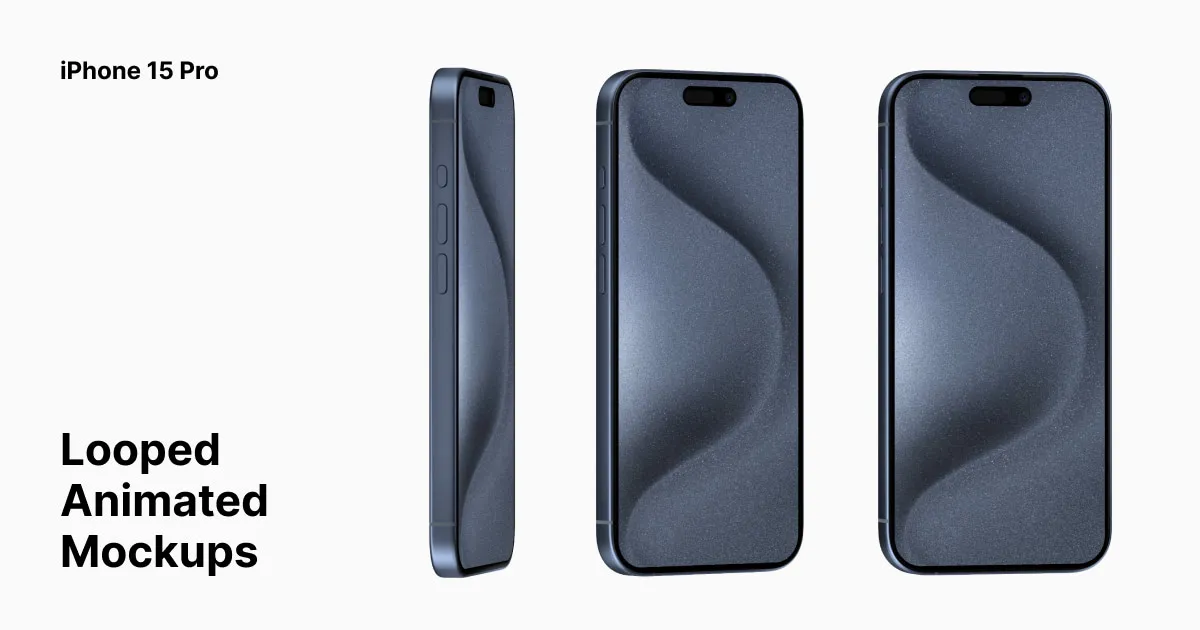 Download iPhone 15 Pro, Looped, Animated Mockups | Premium Mockups ...