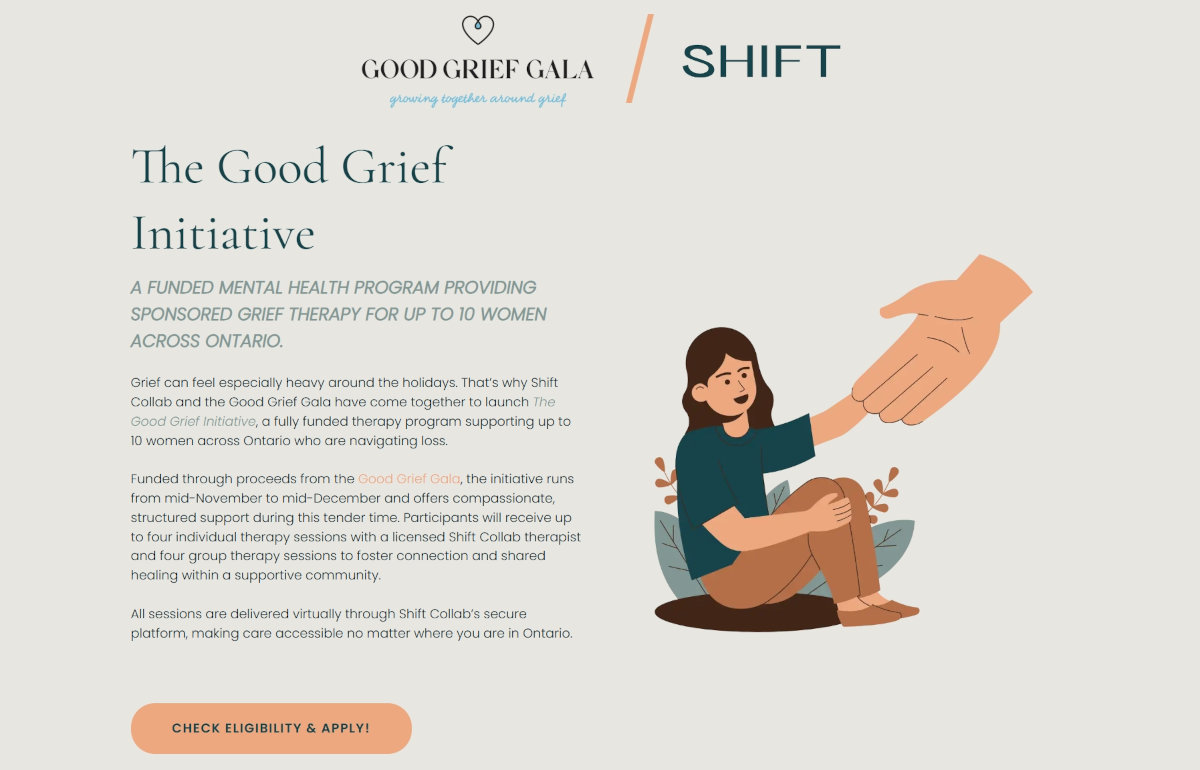 Good Grief Initiative | Sponsored Grief Therapy for Women in Ontario