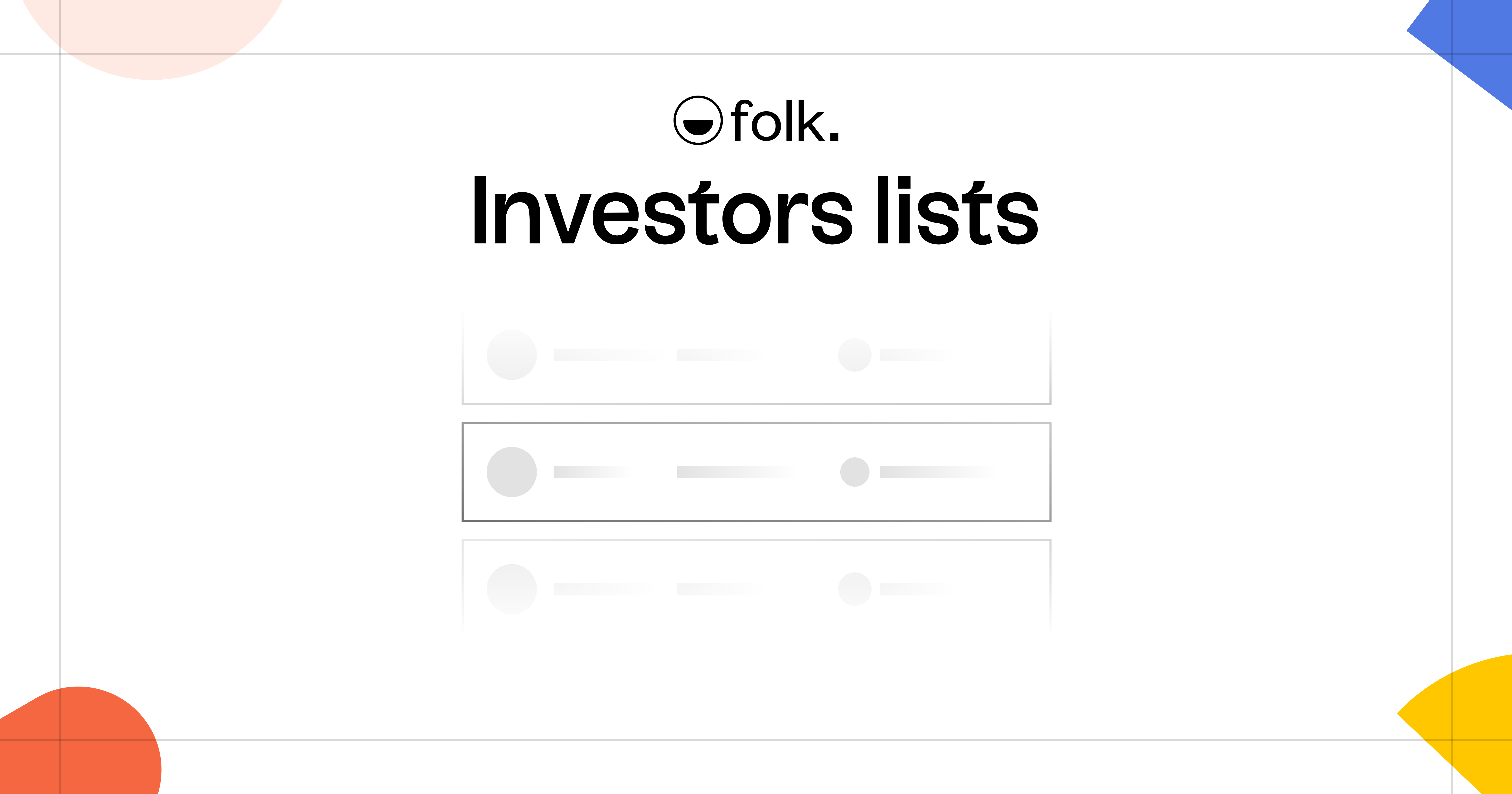 Explore investors lists