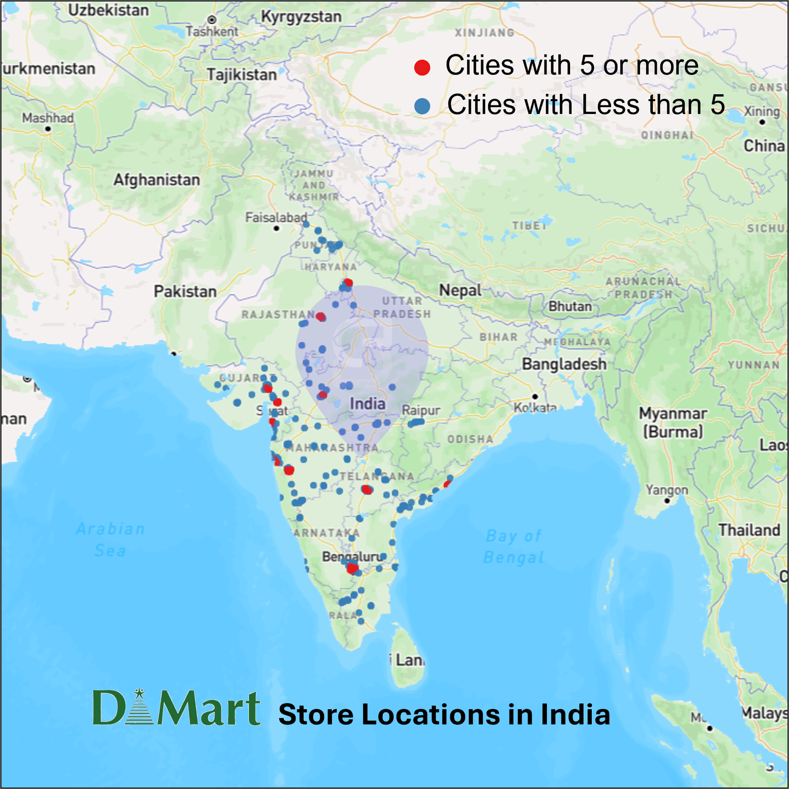 Find Total Dmart Stores in India 2024 | Spatic