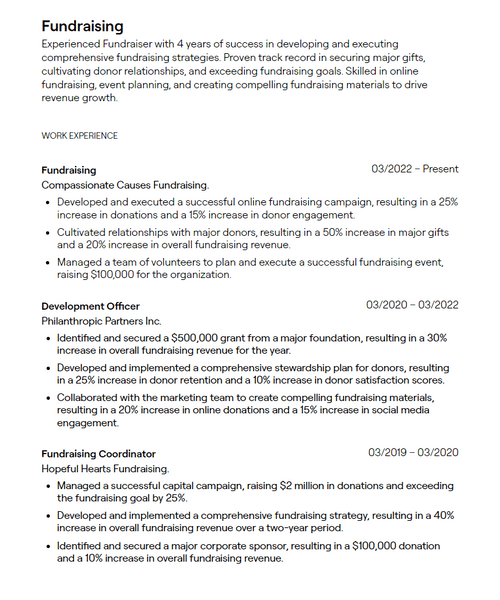5+ Fundraising Resume Examples [with Free Templates]