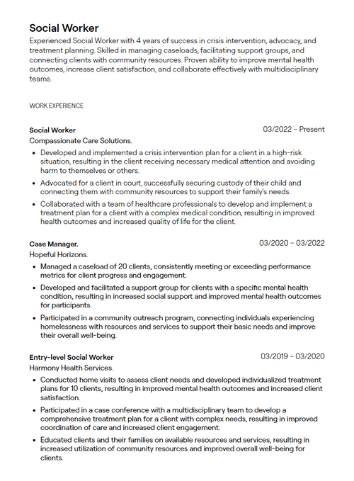 5+ Social Worker Resume Examples [with Free Templates]