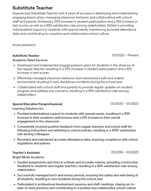 9+ Teacher Assistant Resume Examples [with Guidance]
