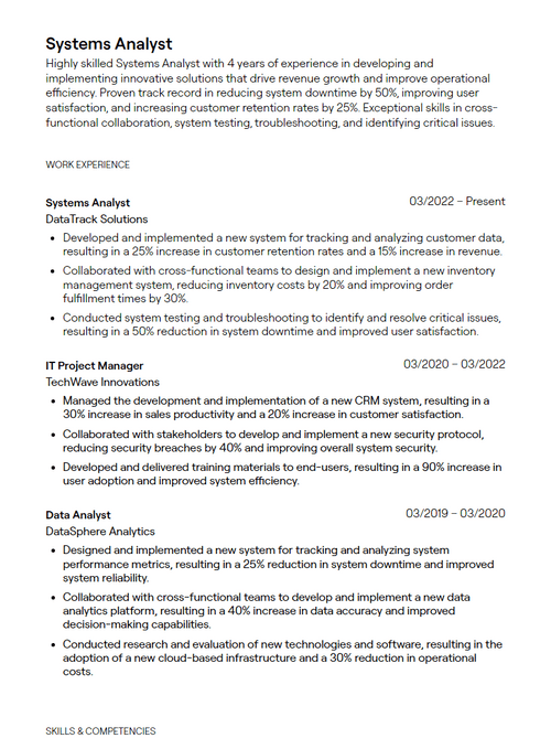 7+ Systems Analyst Resume Examples [with Free Templates]