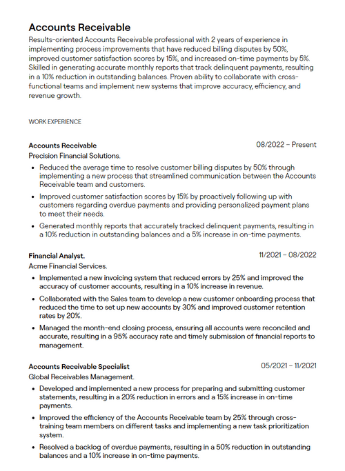 7+ Accounts Receivable Resume Examples [with Guidance]