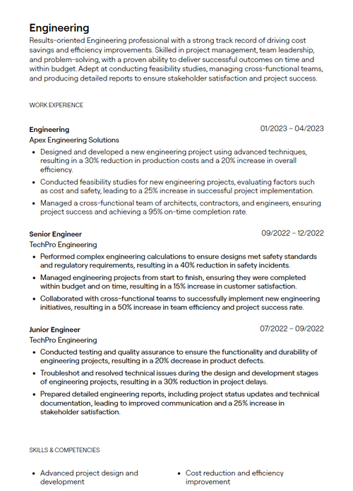 11+ Engineering Resume Examples [with Free Templates]