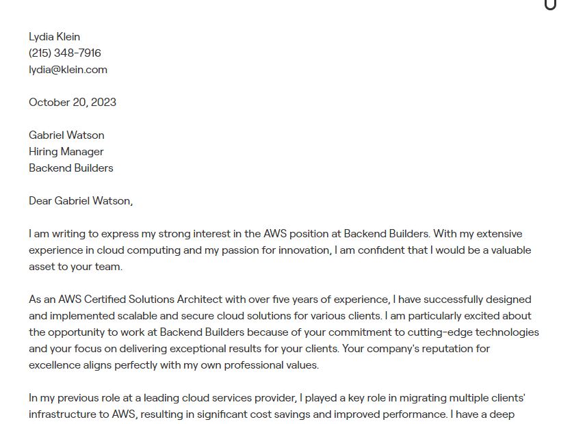3 AWS Cover Letter Examples with In Depth Guidance 3 AWS Cover Letter Examples with In Depth Guidance