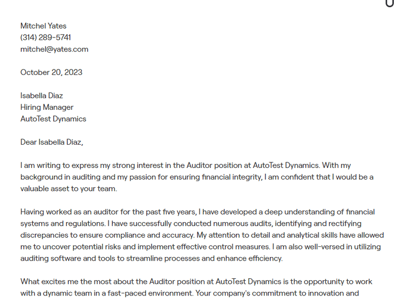 9+ Auditor Cover Letter Examples (with In-Depth Guidance)