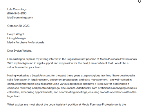 4+ Legal Assistant Cover Letter Examples (with In-Depth Guidance)