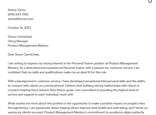 1+ Personal Trainer Cover Letter Examples (with In-Depth Guidance)