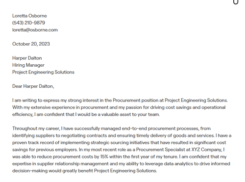 10+ Procurement Cover Letter Examples (with In-Depth Guidance)