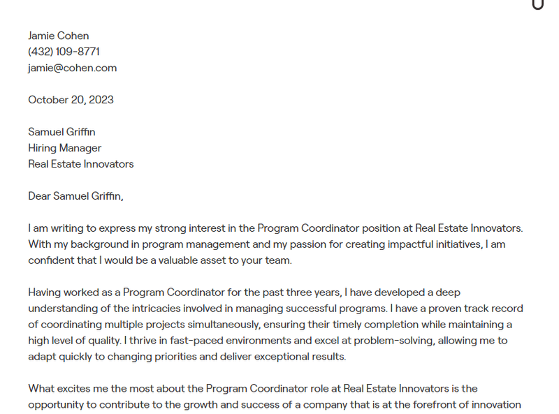 6+ Program Coordinator Cover Letter Examples (with In-Depth Guidance)