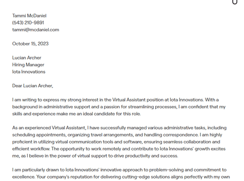 4+ Virtual Assistant Cover Letter Examples (with In-Depth Guidance)