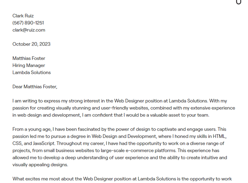 5+ Web Designer Cover Letter Examples (with In-Depth Guidance)