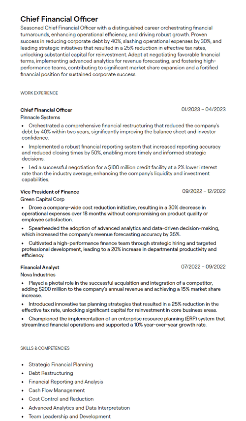 1+ Chief Financial Officer Cover Letter Examples (with In-Depth Guidance)
